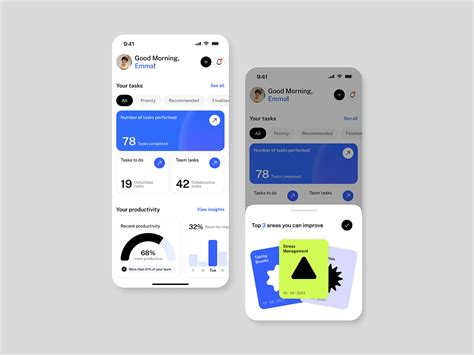 Productivity Dashboard Mobile By Marília Martins For Loka Inc On