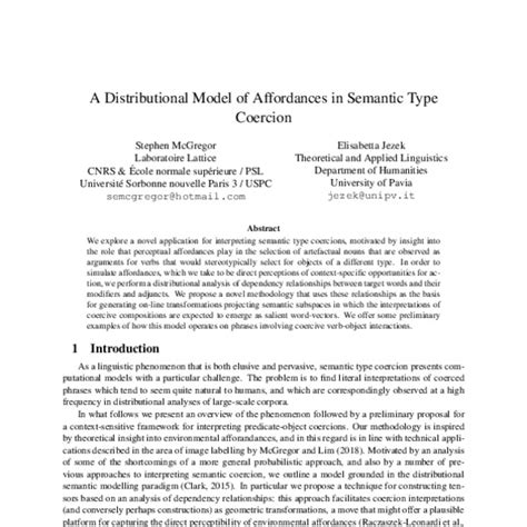 A Distributional Model Of Affordances In Semantic Type Coercion Acl