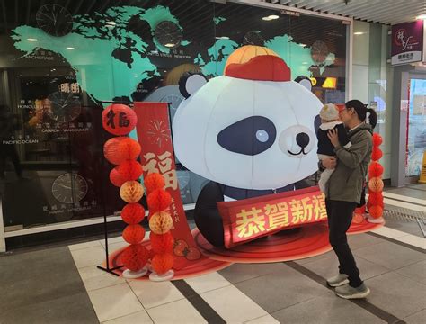 農曆新年．多圖｜房委會商場熊貓裝置迎蛇年 大本型沉浸式光影空間供市民打卡 星島日報
