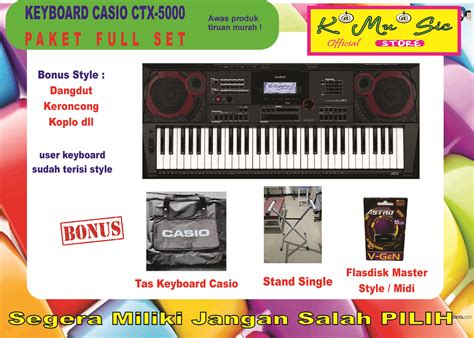 Paket Lengkap Full Set Keyboard Casio Ctx 5000 Ctx 5000 Ctx5000 Lazada Indonesia