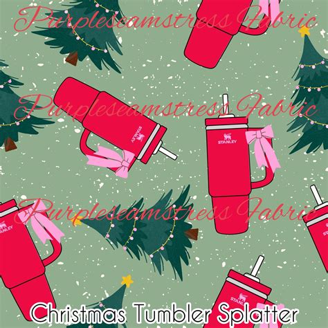 Christmas Tumbler Splatter Fabric Purpleseamstress Fabric