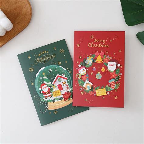 •พร้อมส่ง• การ์ด Christmas อวยพรวันคริสต์มาส [csm V] แบบ2มิติ สุดน่ารัก