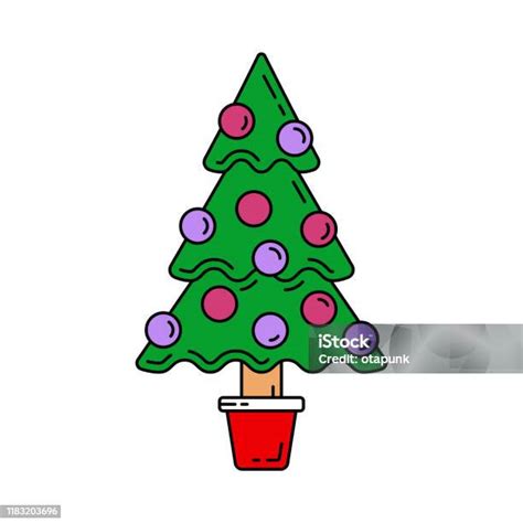 크리스마스 트리 새해 라인 아이콘입니다 휴일 Xmas 겨울 트렌디 한 장식 배경입니다 파티 축 하 휴일 이벤트 카니발 파티 요소