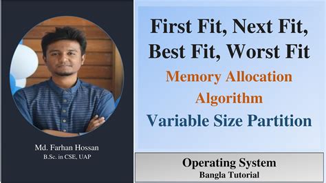 first fit next fit best fit worst fit variable size partition
