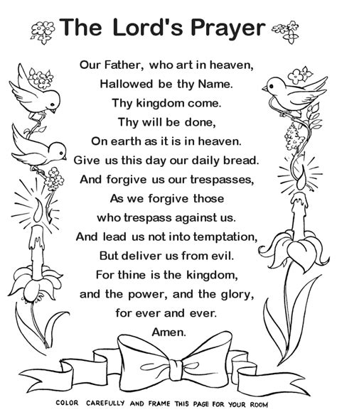 The Lords Prayer Frameable Text Artofit
