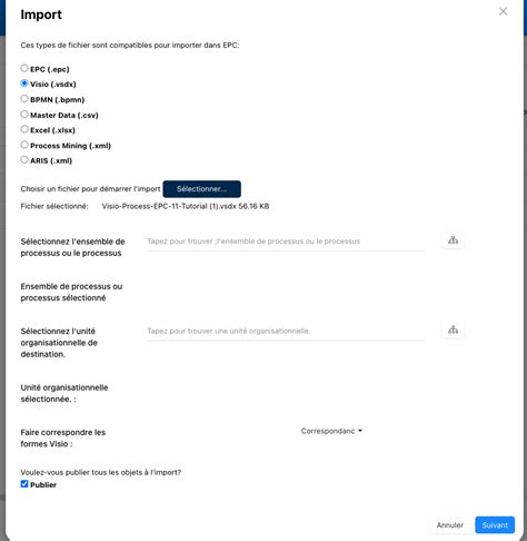 16 2 1 importer un processus visio epc webapp manual 15 0