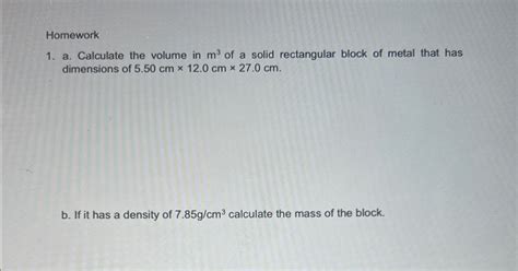 solved homeworka ﻿calculate the volume in m3 ﻿of a solid