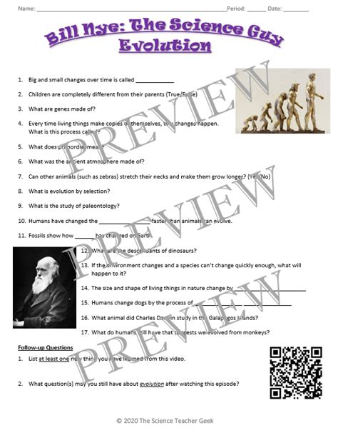 Evolution Worksheet With Answer Key