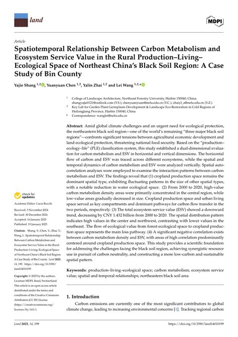 Pdf Spatiotemporal Relationship Between Carbon Metabolism And Ecosystem Service Value In The