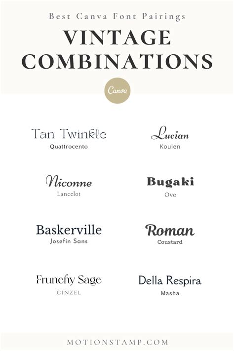 Complete Guide To Canva Font Pairings Aesthetic Fonts Free Cursive Fonts Vintage Fonts