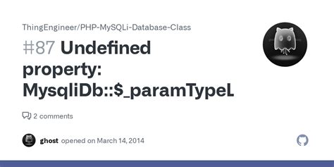 Undefined Property MysqliDb ParamTypeList Issue ThingEngineer PHP MySQLi Database