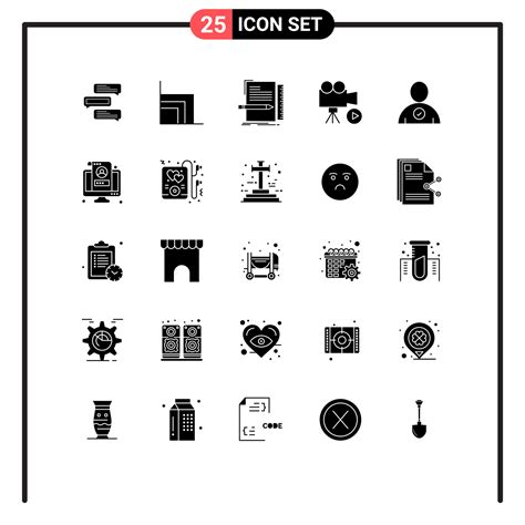 Conjunto De 25 Iconos Modernos De La Interfaz De Usuario Signos De