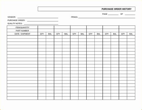 Purchase Order Log Excel Template Printable Word Searches