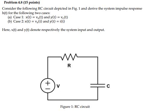 Solved Consider The Following RC Circuit Depicted In Fig 1 Chegg Com