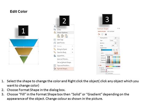 Three Staged Inverse Pyramid For Data Representation PowerPoint Template PowerPoint Slide