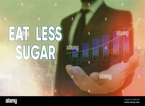 Conceptual Hand Writing Showing Eat Less Sugar Concept Meaning