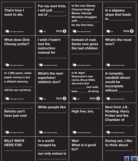 Cards Against Humanity Printables Printable Calendars At A Glance