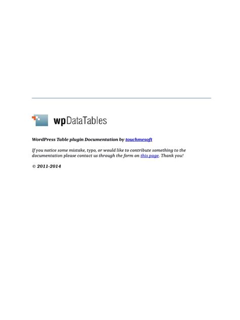 Wpdatatables Documentation Pdf Word Press Microsoft Excel