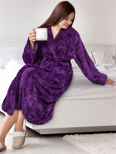 Pavilia Premium Full Length Lightweight Womens Plush Soft Robe Warm Fleece Sherpa Shaggy