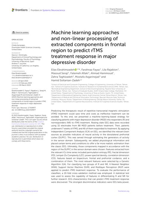 pdf machine learning approaches and non linear processing of