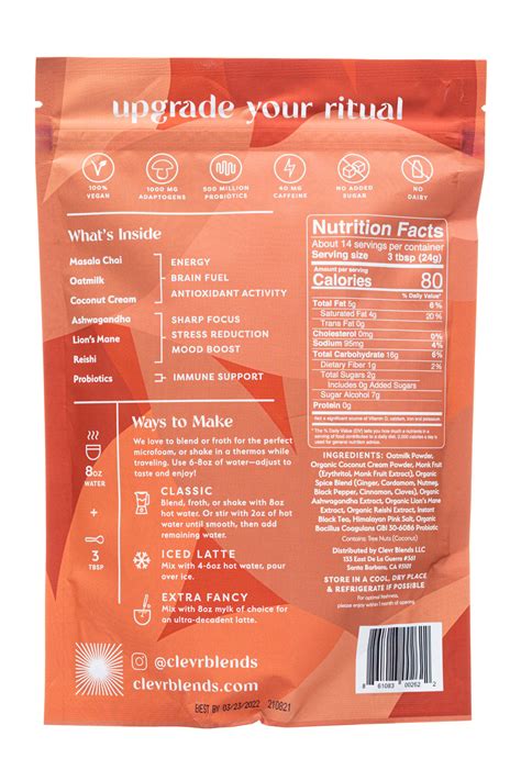 Chai Super Latte Clevr Blends Product Review Ordering