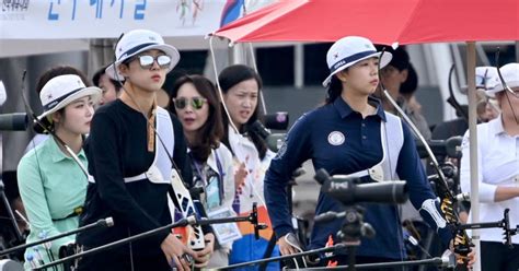 경기 준비 양궁 국가대표