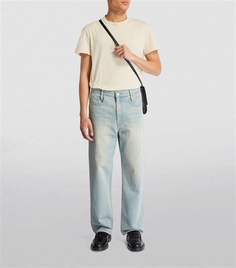 Mens Maison Margiela Ivory Embroidered Distorted Logo T Shirt Harrods UK