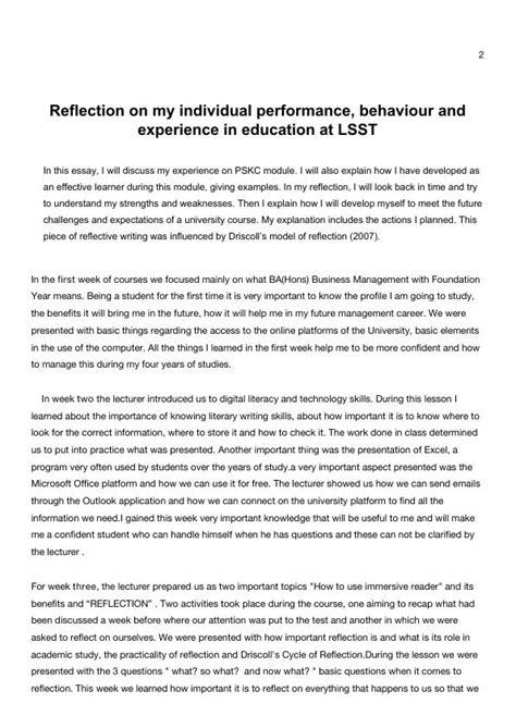 Reflective Essay On LSST Education Experience