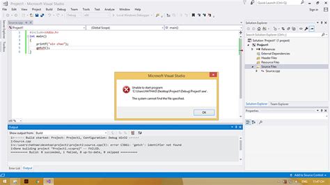 L I Unable To Start Program Khi Ch Y Ch Ng Tr Nh Tr N Visual Studio