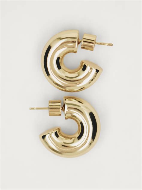 Thick Hoop Earrings · Golden · Accessories Massimo Dutti
