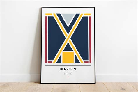 DENVER NUGGETS Poster Minimal Nba Team Posters Series Wall Art Home Decor Sports Modern