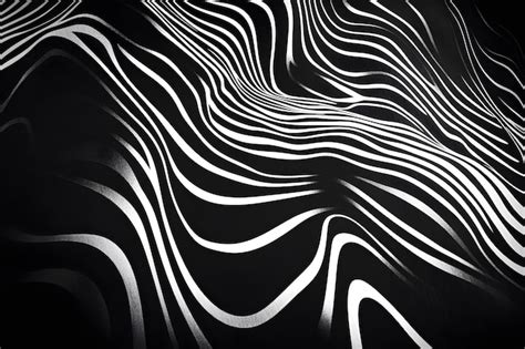 Abstract Black And White Wavy Lines Creating A Dynamic Visual Effect