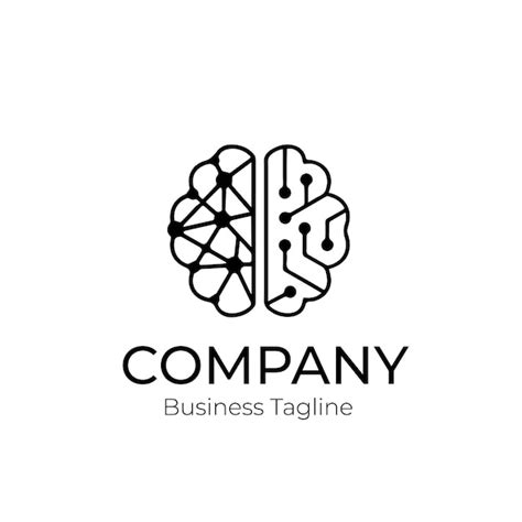 Premium Vector Logo Brain Technology Business Company Black Brand