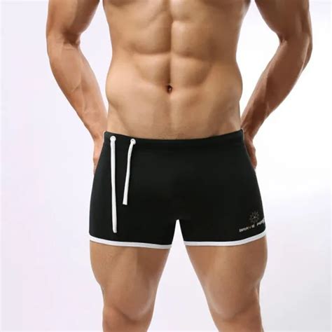 New 2015 Men Swimwear Brave Person Swimming Trunks Slim Sexy Mens