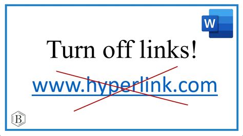 Turn Off Hyperlinks In Microsoft Word YouTube
