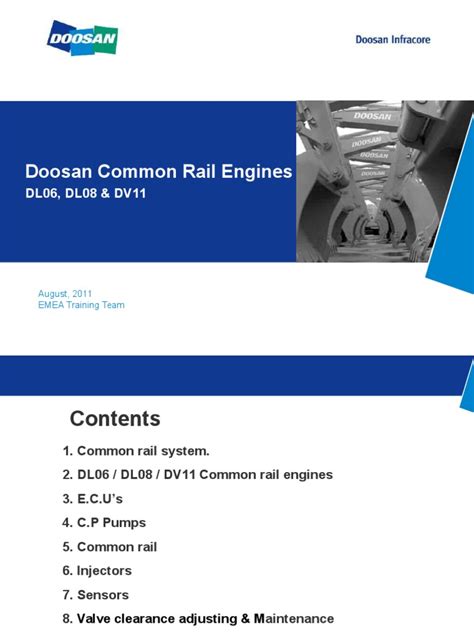 Doosan Engine Dx Serie Non Dpf Training Pdf Fuel Injection Systems Engineering