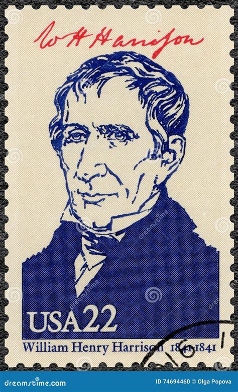 USA Shows Portrait William Henry Harrison Ninth President Of The USA Series