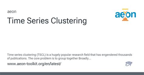 Time Series Clustering Aeon 130 Documentation