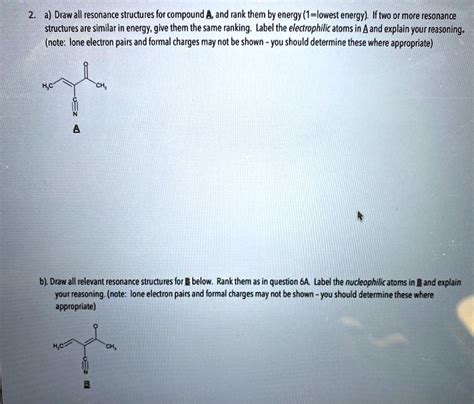 solved a drawall resonance structures for compound and rankc them by