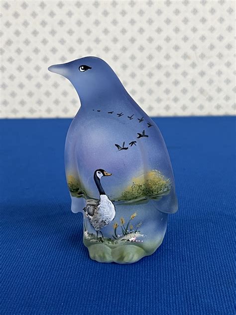 Lot 65 Beautiful Fenton Satin Glass Penguin Van Metre Auction