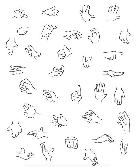 分享一组q版插画人物手部的绘画参考 来自：pinterest 优设每日灵感
