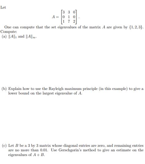 solved let 3 3 0 a 0 1 0 1 7 2 one can compute that the set