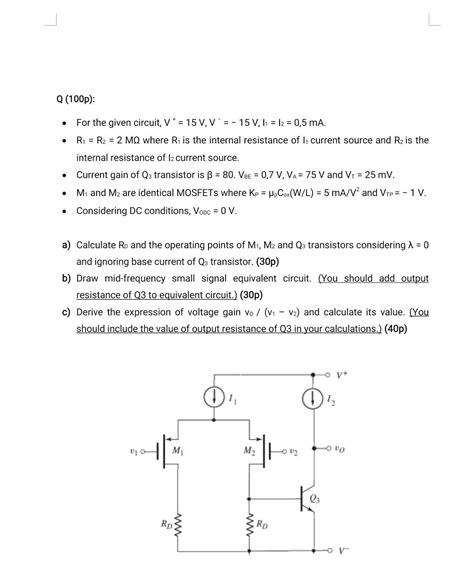 solved q 100p for the given circuit