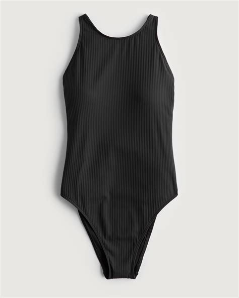 Womens Gilly Hicks Ribbed One Piece Swimsuit Womens Swimwear