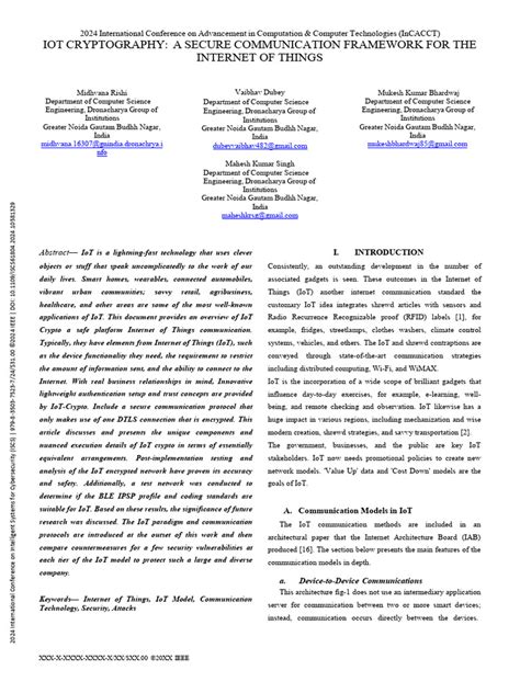 Iot Cryptography A Secure Communication Framework For The Internet Of Things Pdf Computer Iot Cryptography A Secure Communication Framework For The Internet Of Things Pdf Computer