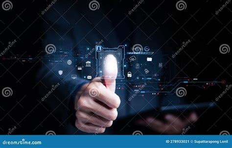 user authentication system with on virtual screen fingerprint scanning