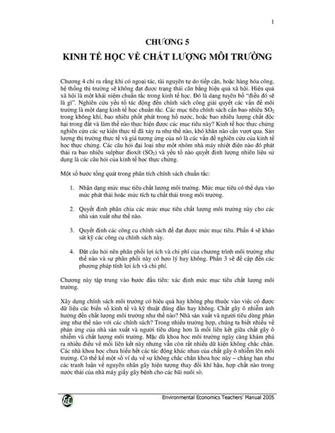 Ch5 Kt hoc ve chat luong mt CH NG 5 KINH T H C V CH T L NG MÔI TR