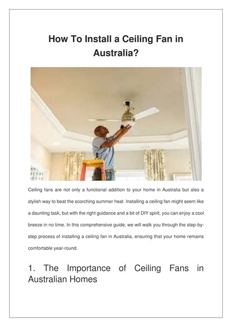 PPT How To Install A Ceiling Fan In Australia PowerPoint Presentation ID