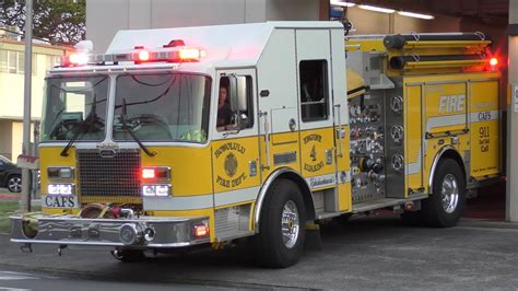 Honolulu Fire Dept Engine 4 Responding Youtube