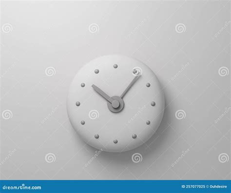 White Wall Clock With Minimalistic Design On A White Wall Stock Illustration Illustration Of